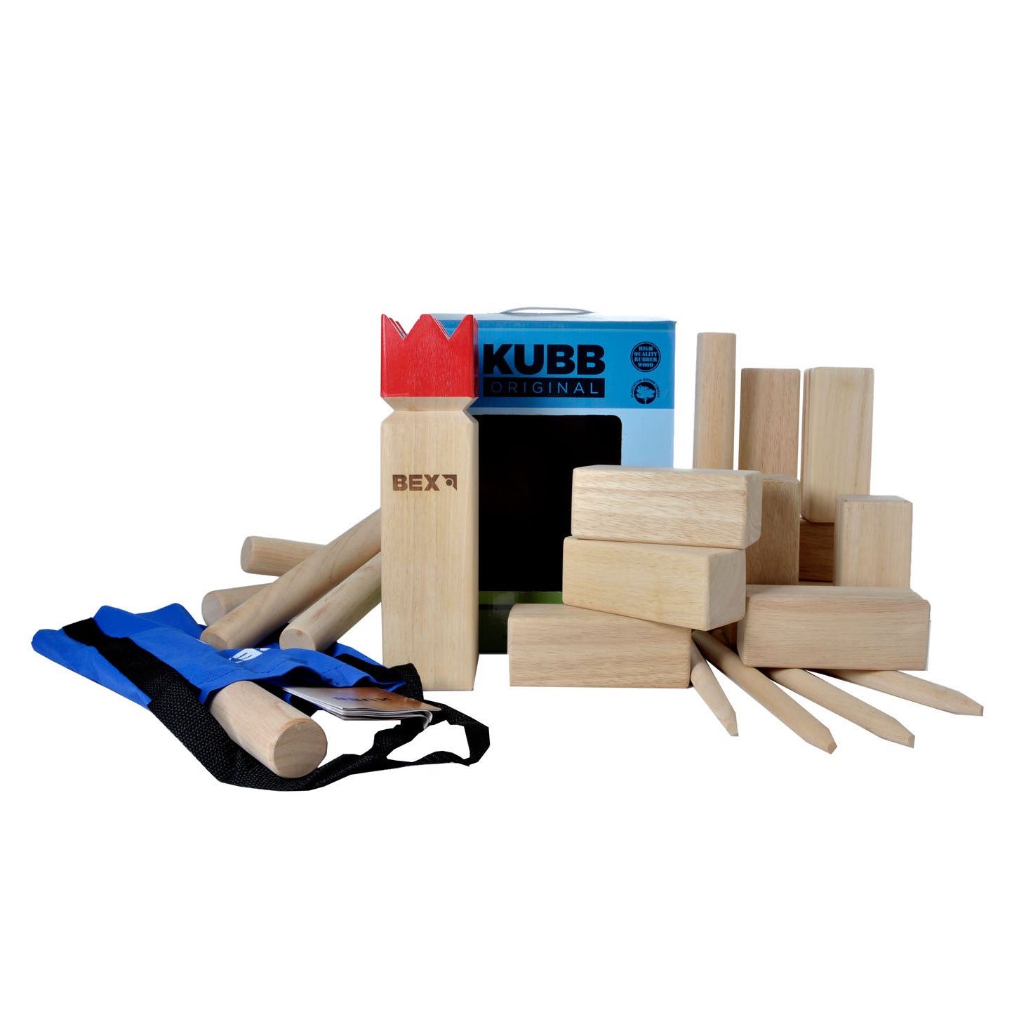 Kubb original rubberhout met rode koning – Fietsweb.nl