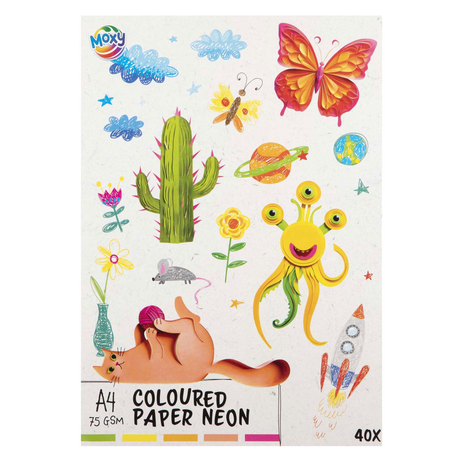 Creative craft group gekleurd papier fluor a4, 40 vellen 5 – Fietsweb.nl