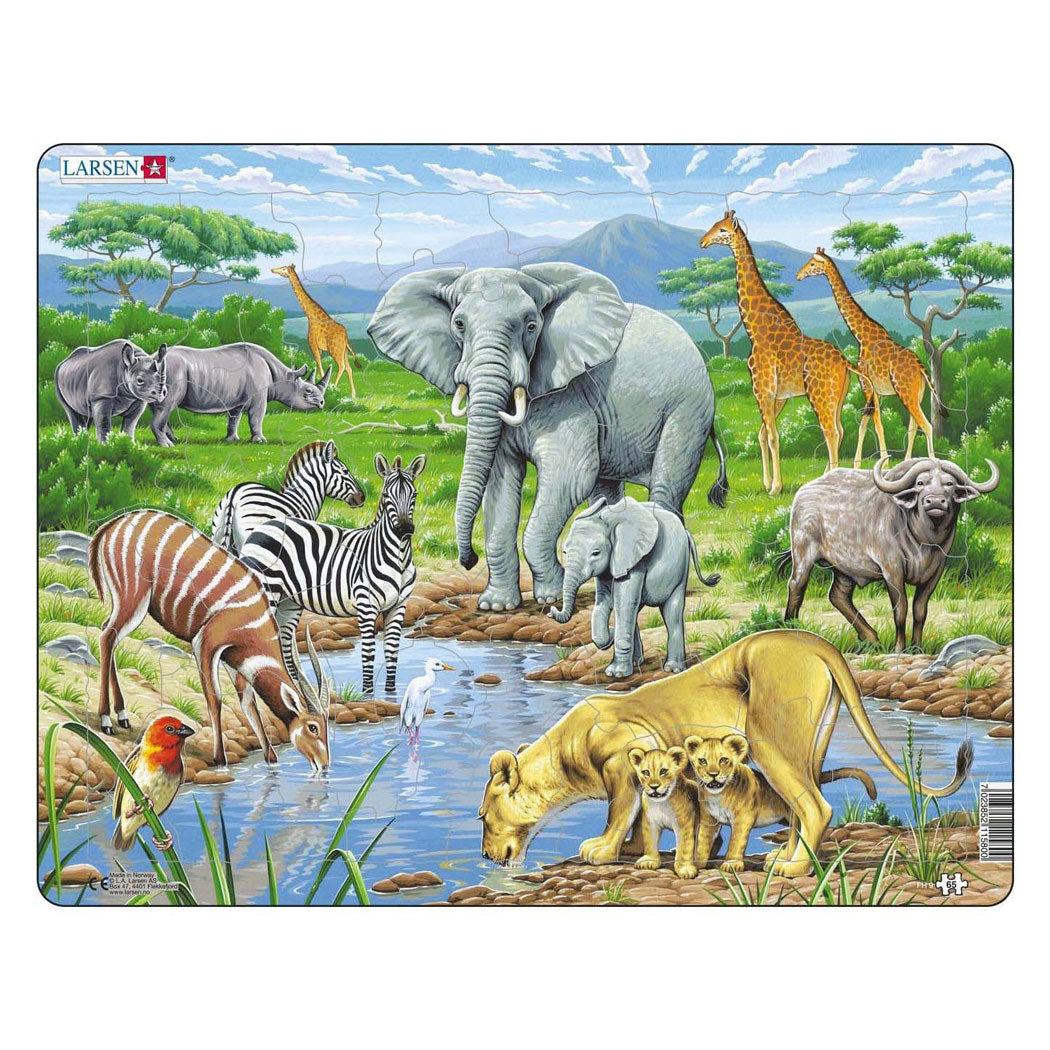 Larsen legpuzzel dieren - afrikaanse savanne, 65st. – Fietsweb.nl