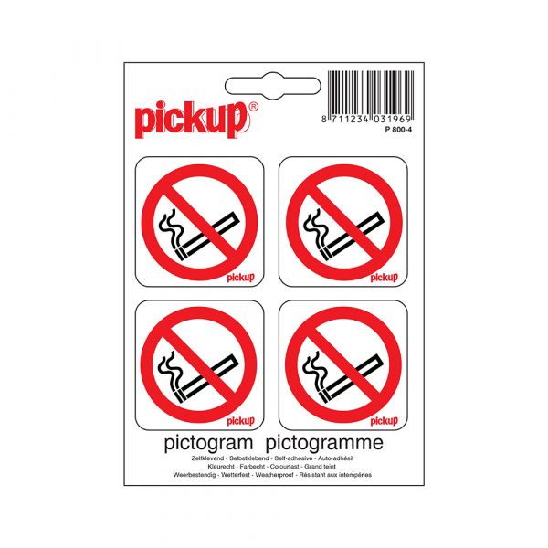 Sticker verboden te roken - 50x50 mm - 4 stuks. – Fietsweb.nl
